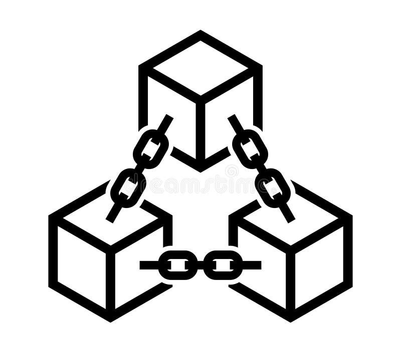 Block Chain Symbol Vector Icon Stock Vector - Illustration of nodes ...
