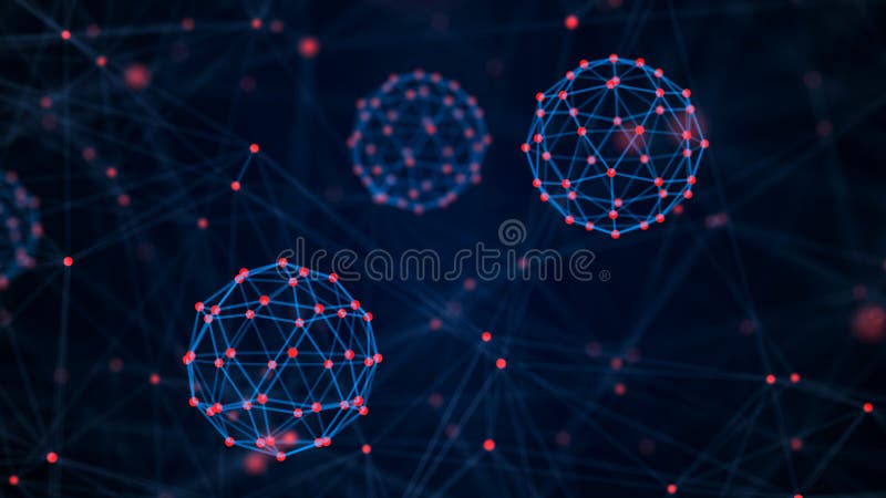 Block Chain Technology Concept. Connections with Points and Lines. Big ...