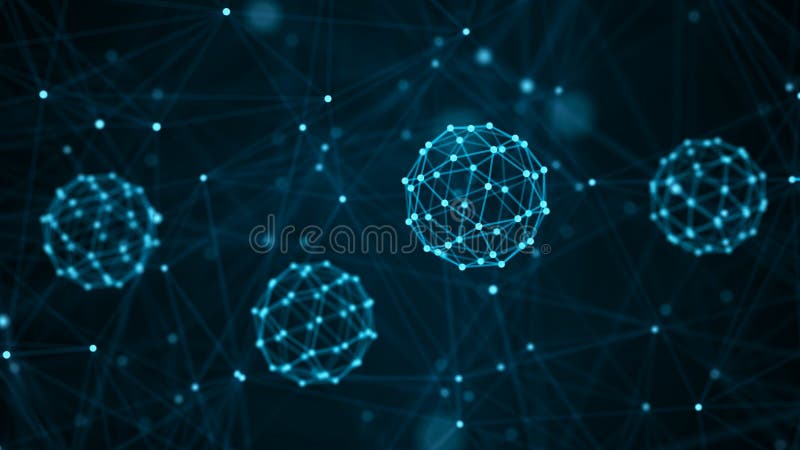 Block Chain Technology Concept. Connections with Points and Lines. Big ...