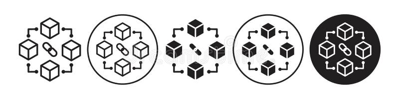 Block Chain Technology Icon Vector Set Collection for Web Stock Vector ...