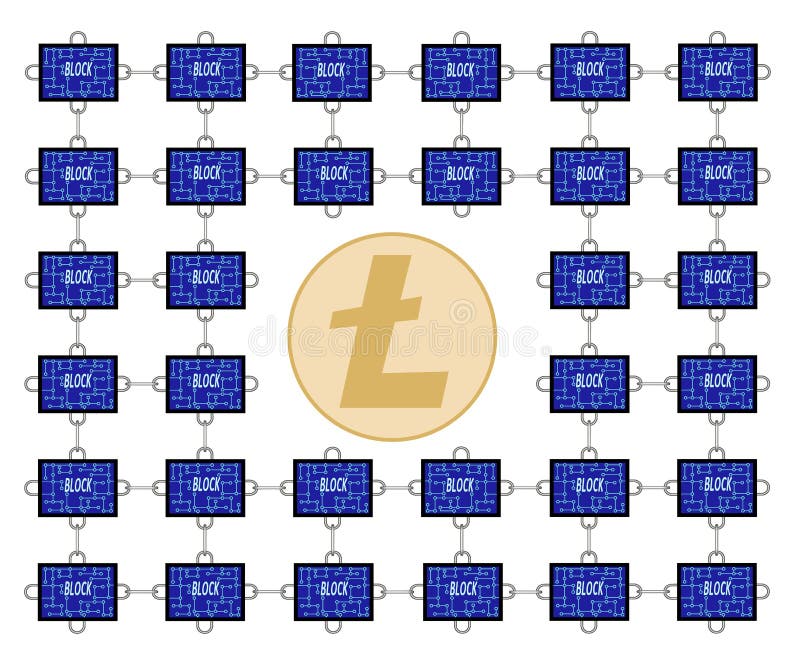 Block Chain Technology of Litecoin Stock Vector - Illustration of ...