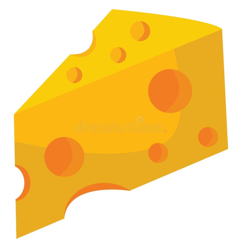 Block of Cheese with Holes, Icon Stock Vector - Illustration of food ...