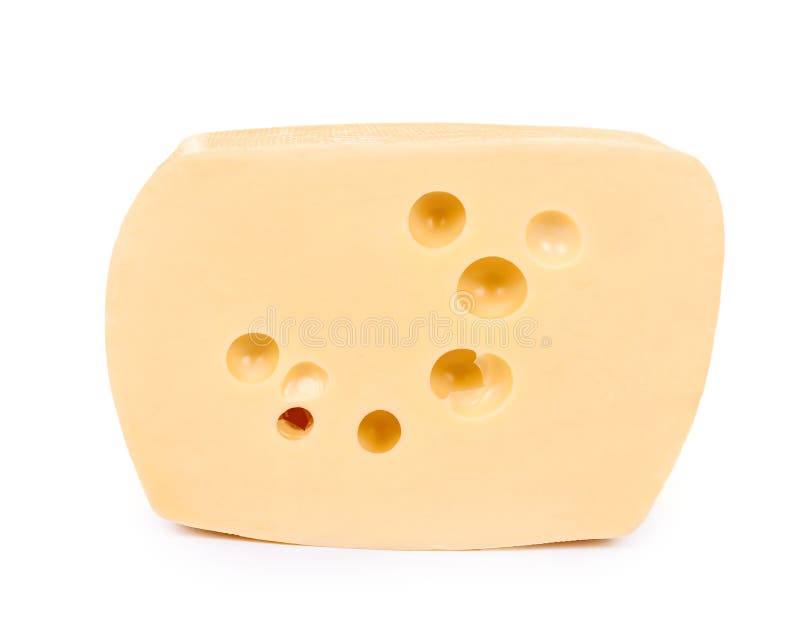 Block of Cheese Isolated on White Background Stock Image - Image of ...