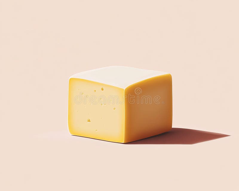 Minimalist Block of Cheese stock illustration. Illustration of colors ...