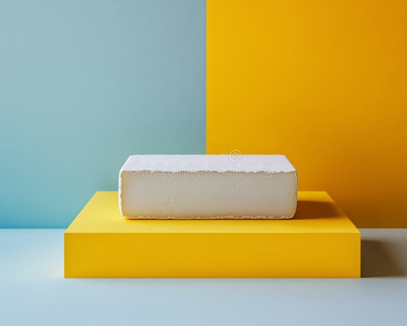 Minimalist Block of Cheese stock illustration. Illustration of iconic ...