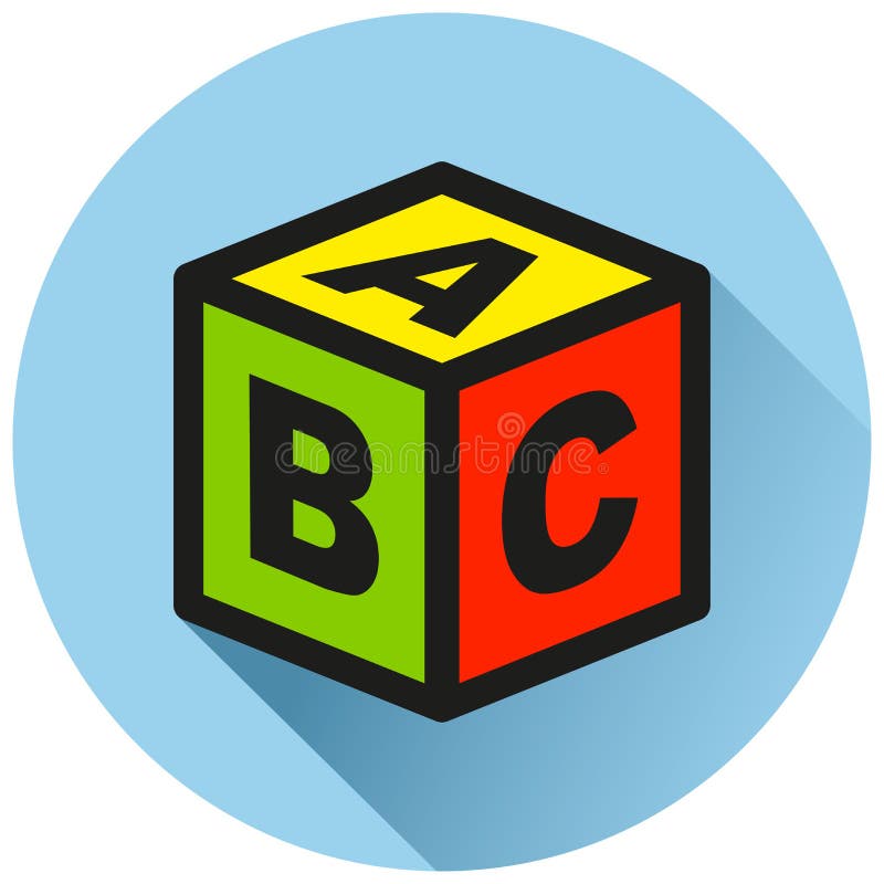 Block Circle Blue Flat Icon Stock Vector - Illustration of kids, wooden ...