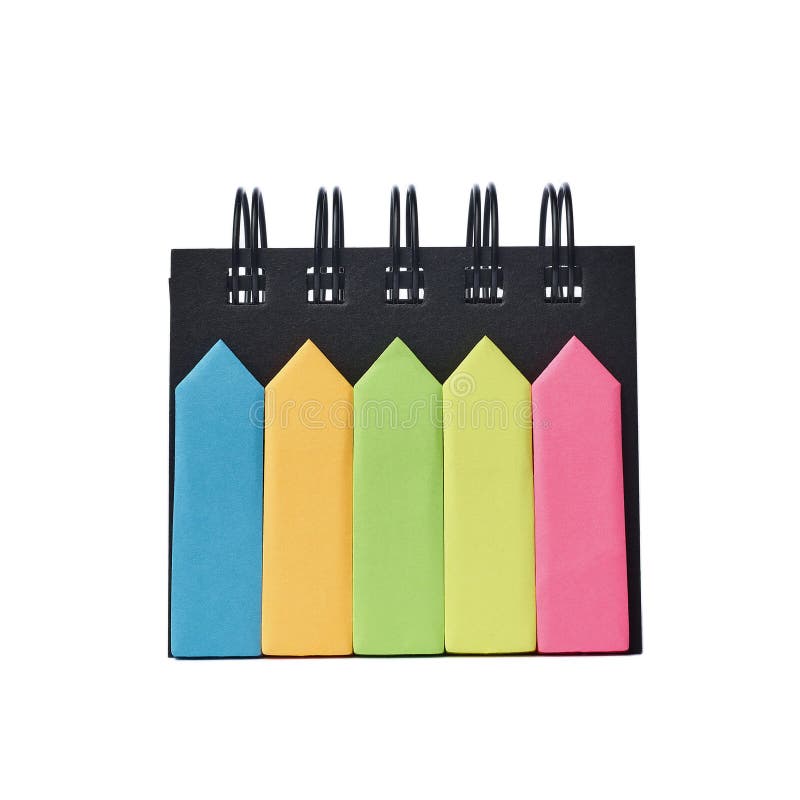 Block of Colored Note Paper Sticky Stickers, Object Isolated on White ...