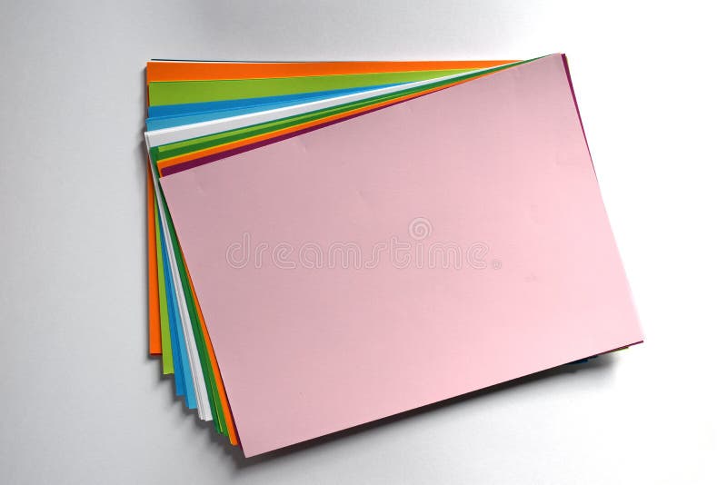 Block of Colored A4 Sheets on a White Background, Pink Color ...