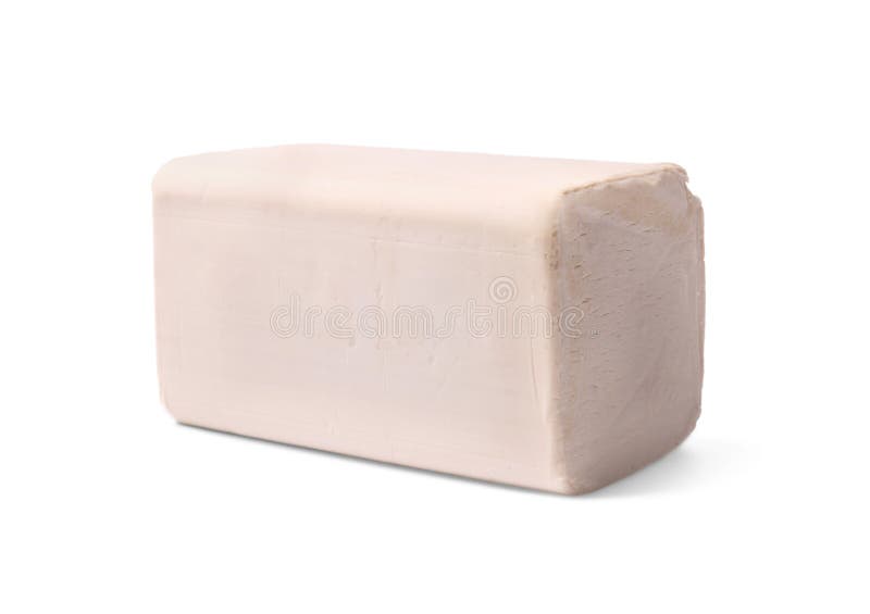 Block of Compressed Yeast Isolated on White Stock Photo - Image of ...