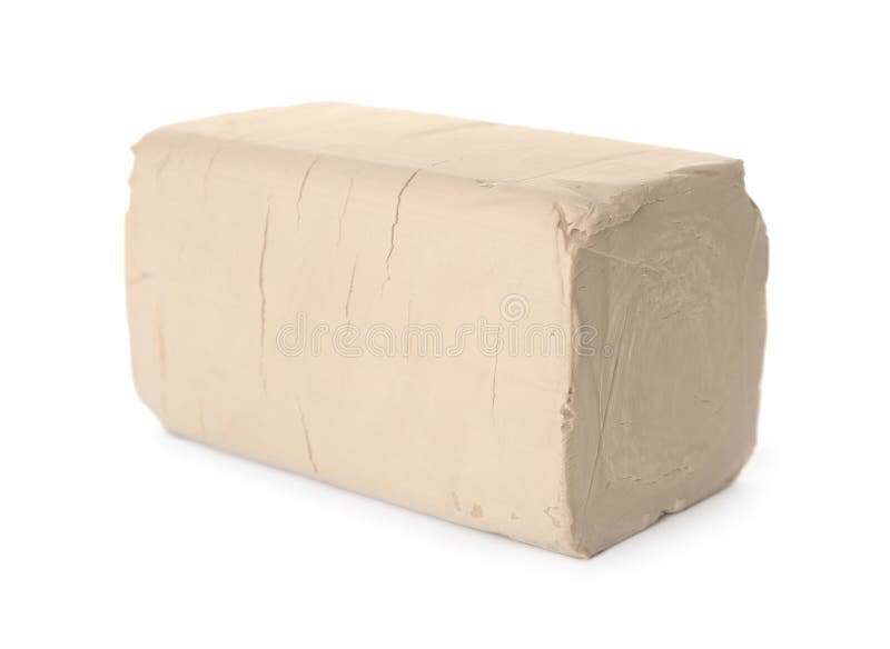 Block of Compressed Yeast Isolated on White Stock Photo - Image of ...