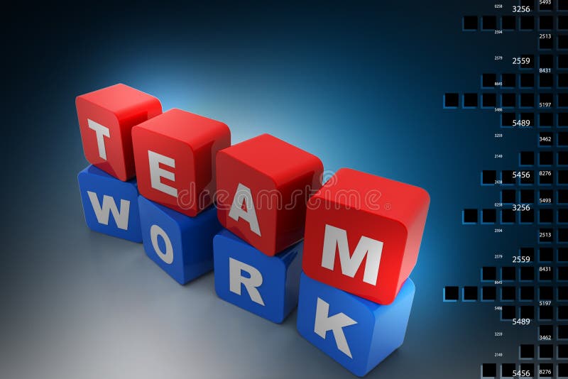 Block Create Team Work Concept Stock Illustration - Illustration of ...