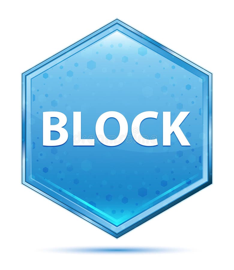 Block Crystal Blue Hexagon Button Stock Illustration - Illustration of ...