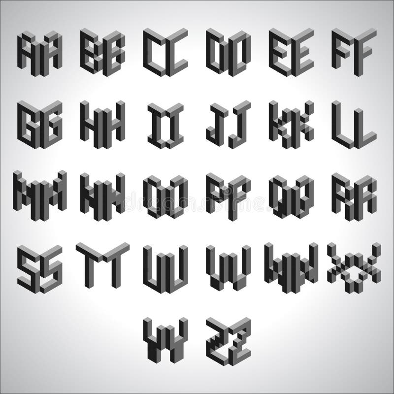 Cubic Font stock vector. Illustration of letters, blend - 24756310