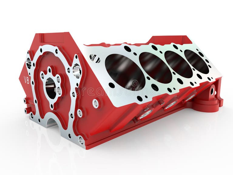 Block of Cylinders 3D Render Stock Photo - Image of component, mechanic ...