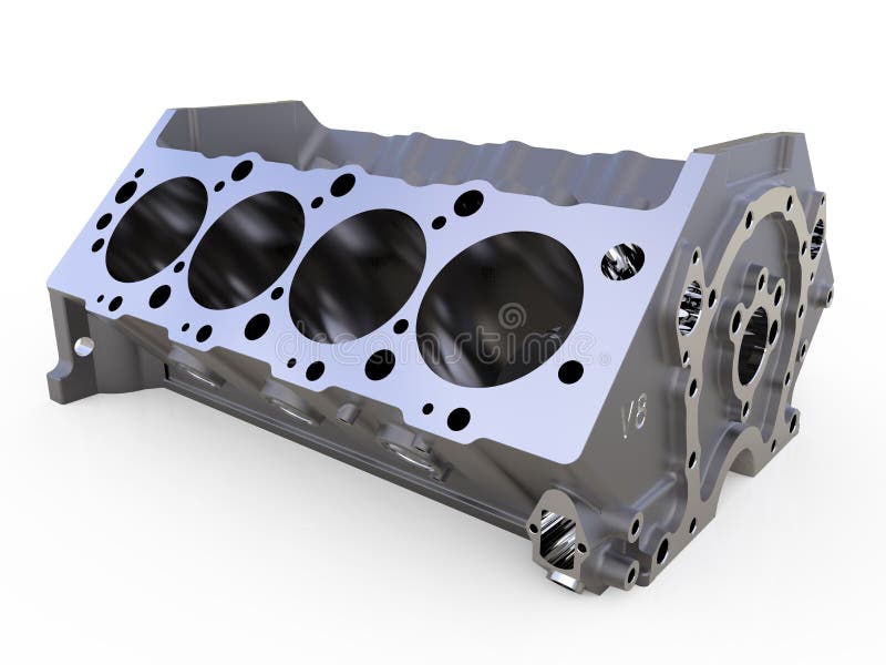 Block of Cylinders 3D Render Stock Photo - Image of repair, hood: 77404996