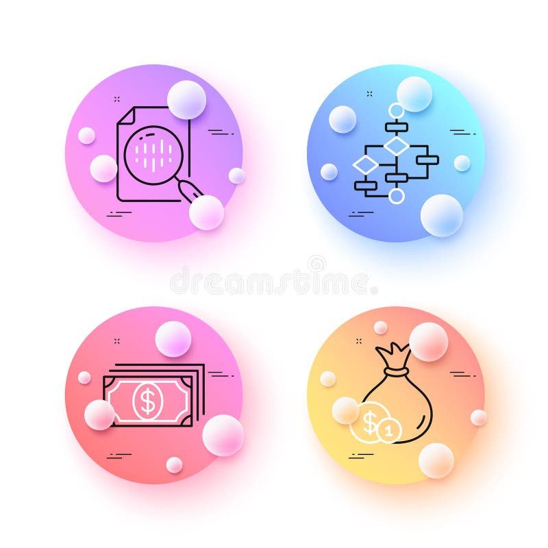 Block Diagram, Analytics Chart and Payment Minimal Line Icons. for Web ...