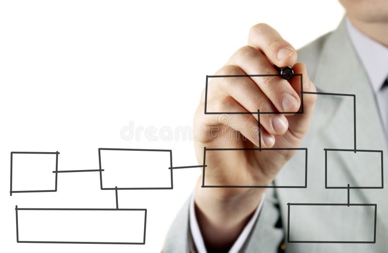 Man Business Suit Makes Block Diagram Blackboard Stock Photos - Free ...