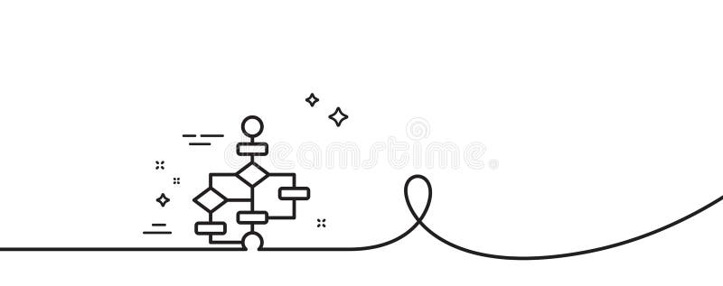 Block Diagram Line Icon. Path Scheme Sign. Continuous Line with Curl. Vector Stock Vector ...