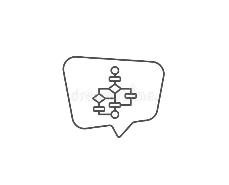 Block Diagram Line Icon. Path Scheme Sign. Vector Stock Vector ...