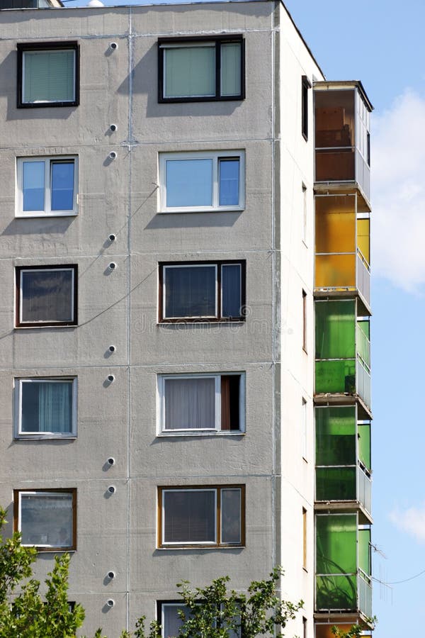 Block of Flat stock image. Image of residental, balcony - 3960183