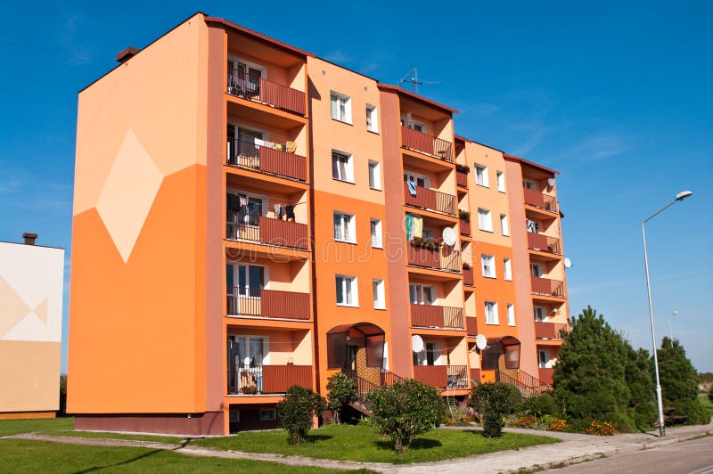 Block of flats stock image. Image of street, colourful - 21301917 Block of flats stock image. Image of street, colourful - 21301917