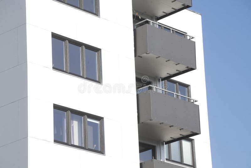 Block of Flats, balconies stock image. Image of highrise - 95233995
