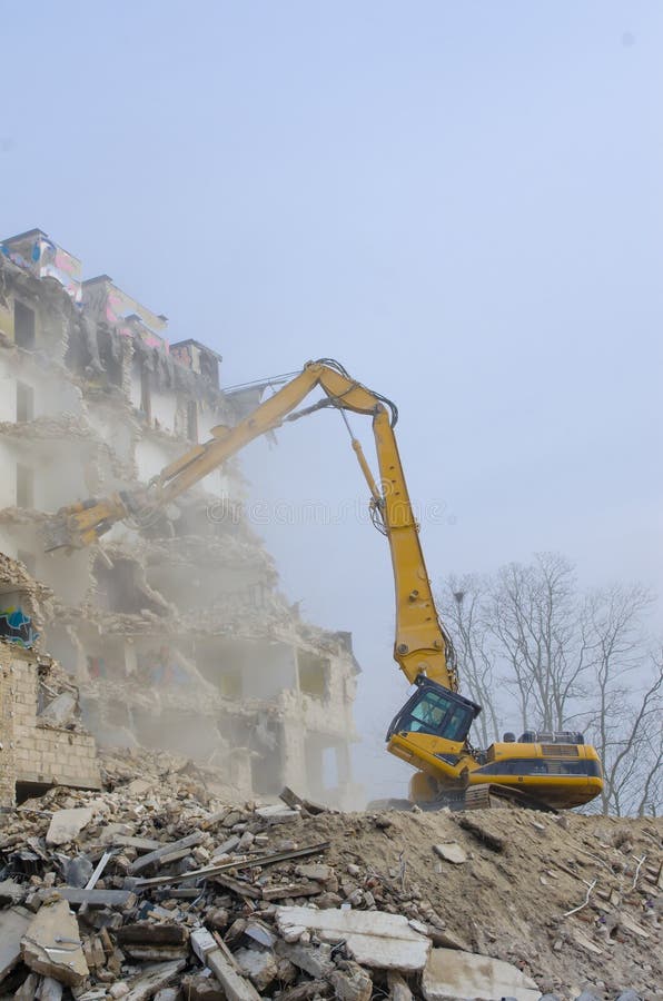 Block of flats demolition stock image. Image of cement - 30390843