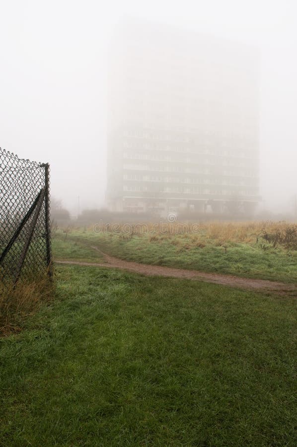 Block of Flats Hidden Behind Fog Stock Image - Image of development ...
