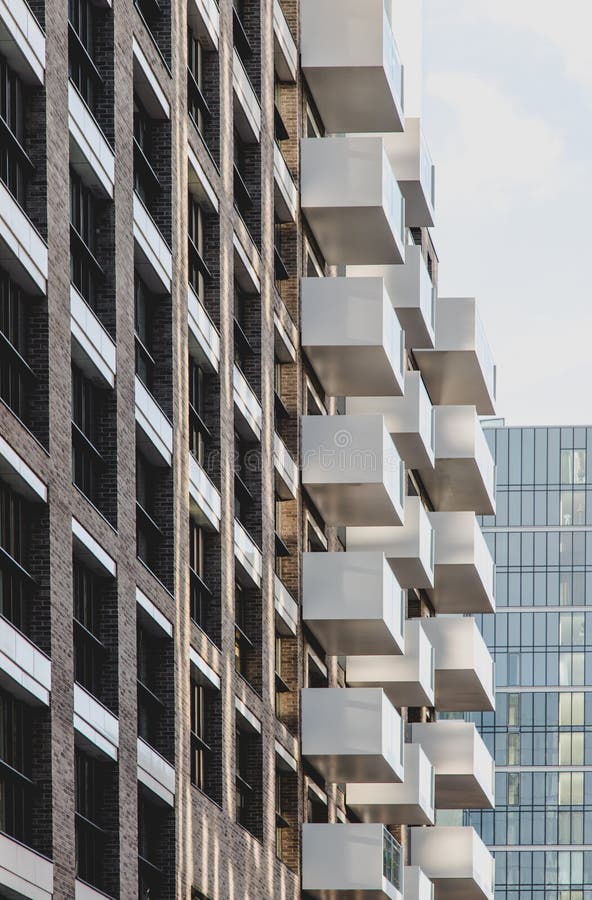 Block of Flats in London. Balconies Geometric Pattern Stock Photo ...