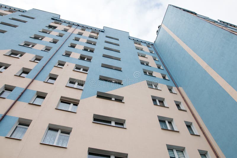 Block of Flats Seen from Below Stock Image - Image of crossing, urban ...