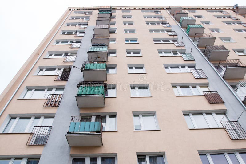 Block of Flats Seen from Below Stock Photo - Image of abstract, line ...