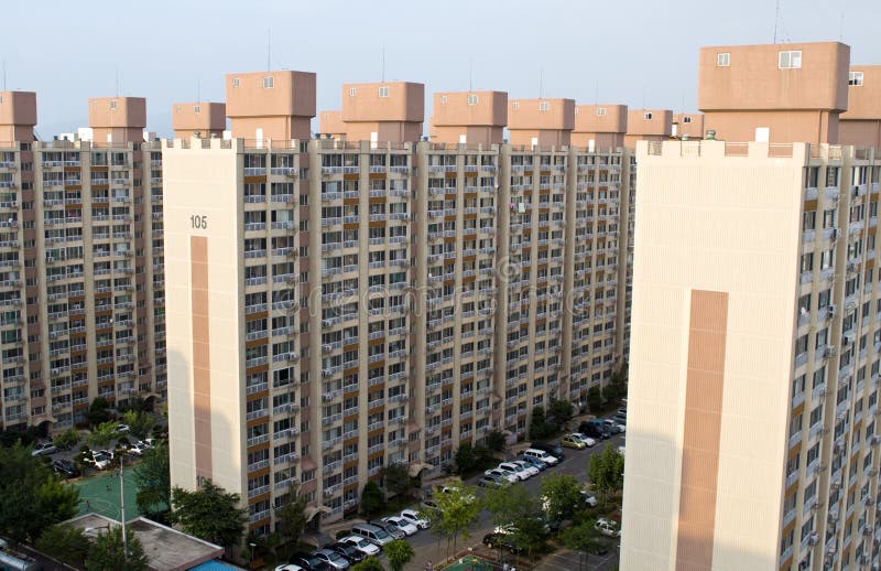 Block of Flats in South Korea Stock Image - Image of building, homes ...