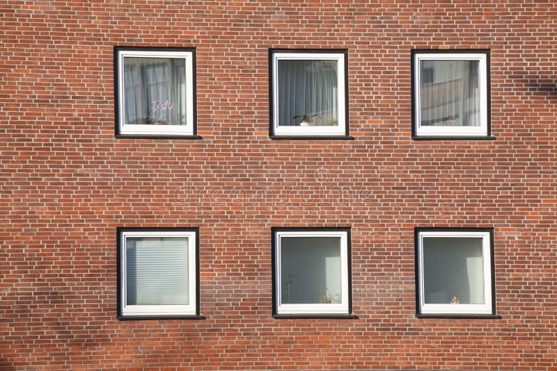 Block of Flats, Windows, House Wall Stock Image - Image of hanseatic ...
