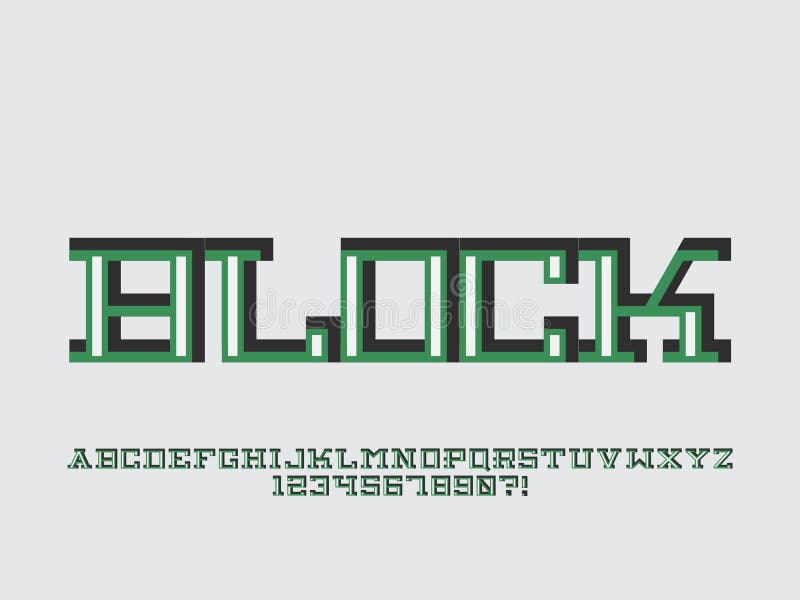Block Font. Vector Alphabet Stock Vector - Illustration of heavy, bold ...