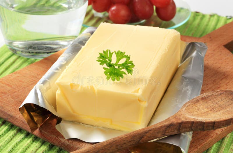 Block of fresh butter stock image. Image of spoon, still - 30748959