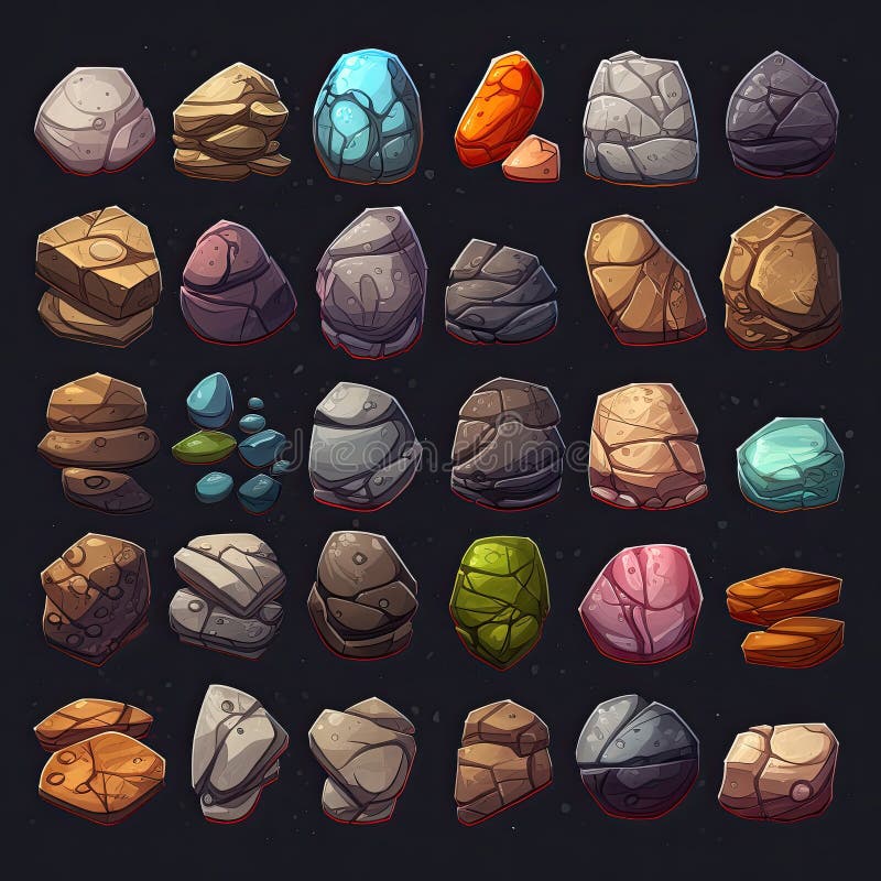 Block Games Stone Rock Ai Generated Stock Illustration - Illustration ...