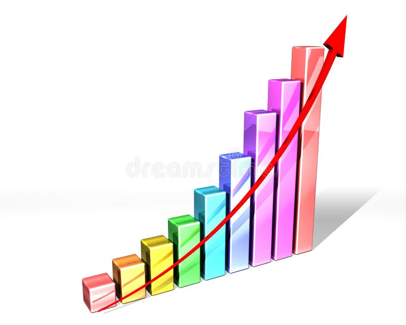Block graph with arrow stock illustration. Illustration of concept ...