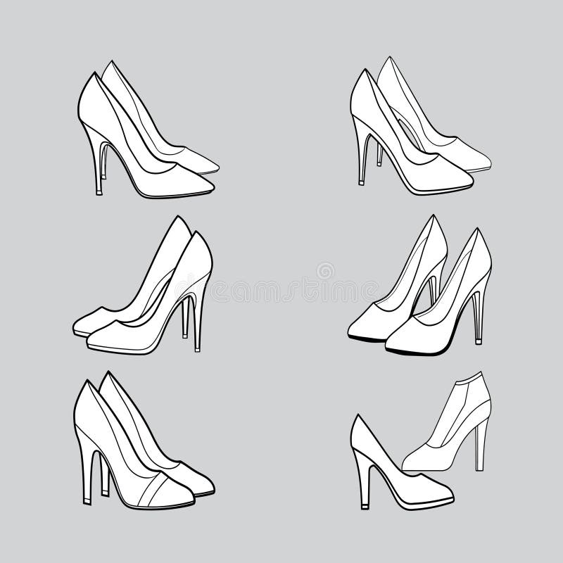 Block Heels for a More Comfortable Options Vector Illustration. Stock ...