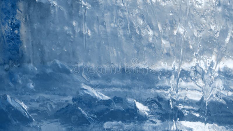 Block of Ice Close-up. Ice Structure Close-up, Frozen Water with Cracks ...