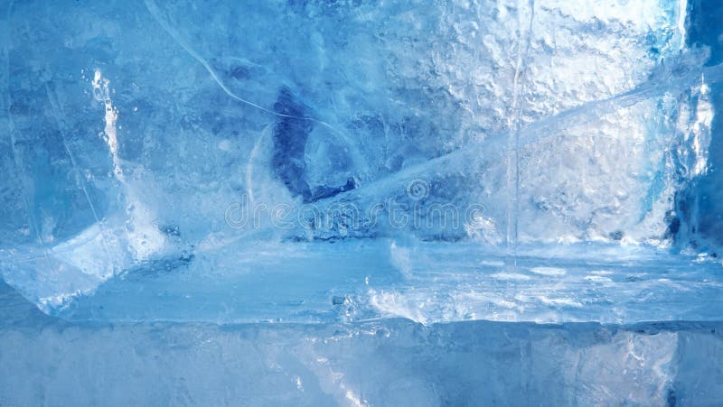 Block of Ice Close-up. Ice Structure Close-up, Frozen Water with Cracks ...