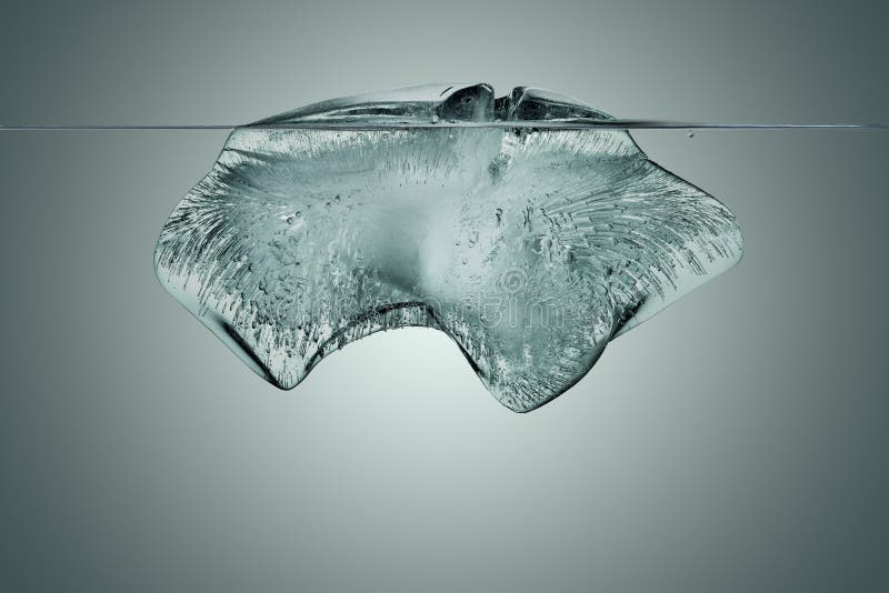 Block of Ice with Underwater View with Clipping Path. Stock Photo ...