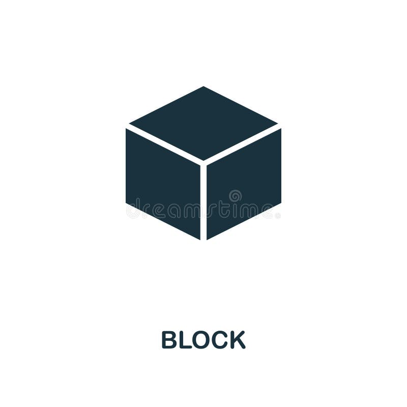 Block Icon. Monochrome Style Design from Blockchain Icon Collection. UI ...