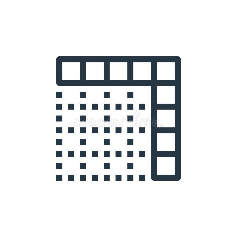 Block Icon Vector from Spreadsheet Concept. Thin Line Illustration of ...