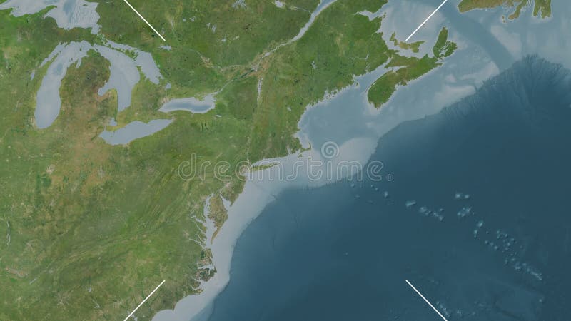Block Island in the North Atlantic Ocean. Satellite Map. Slide Stock ...