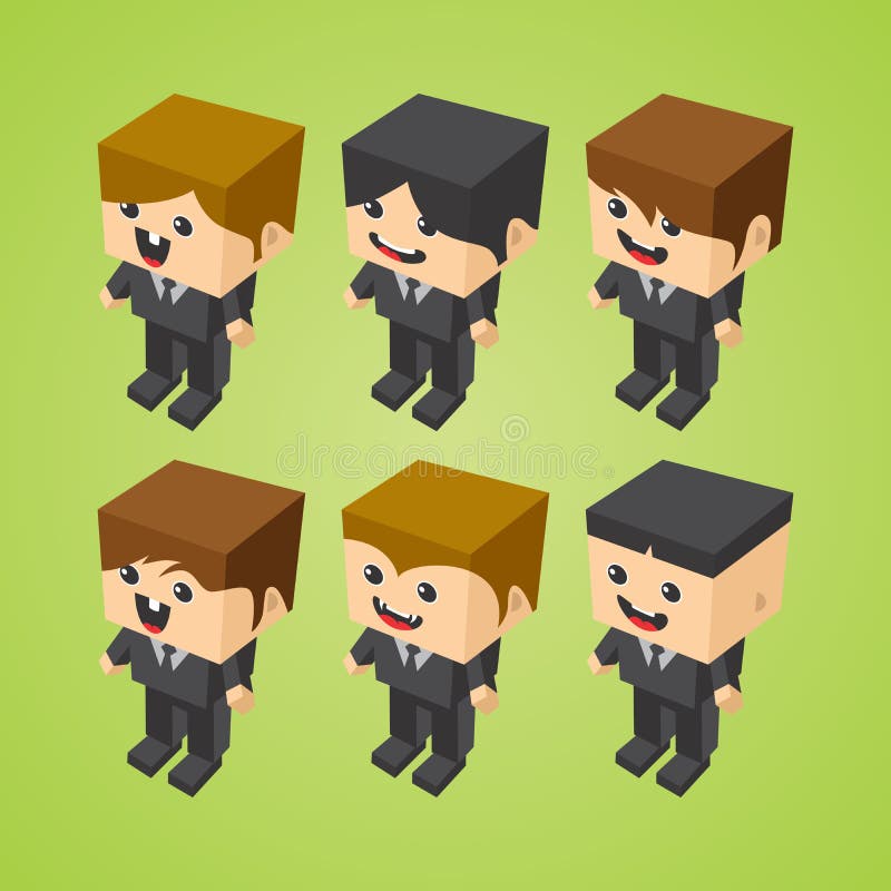 Block Isometric Cartoon Character Stock Illustrations – 827 Block ...