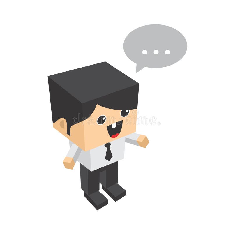 Block Isometric Cartoon Character Stock Vector - Illustration of funny ...