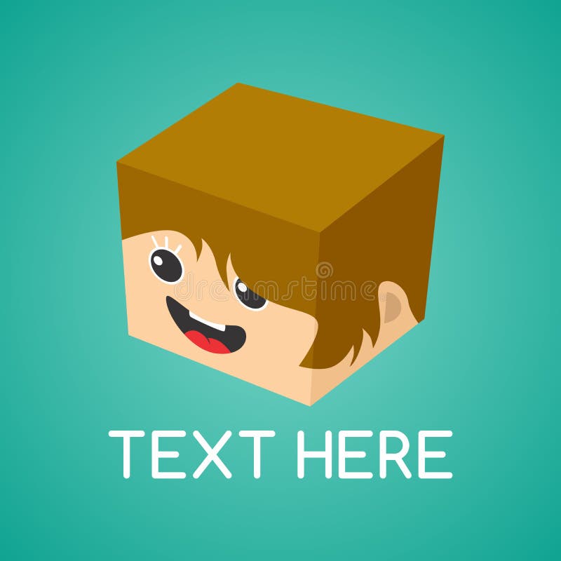 Block Isometric Cartoon Character Stock Vector - Illustration of ...
