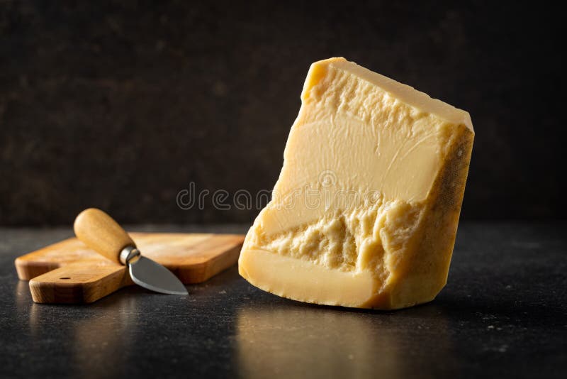 Block of Italian Parmesan Cheese Stock Image - Image of milk ...