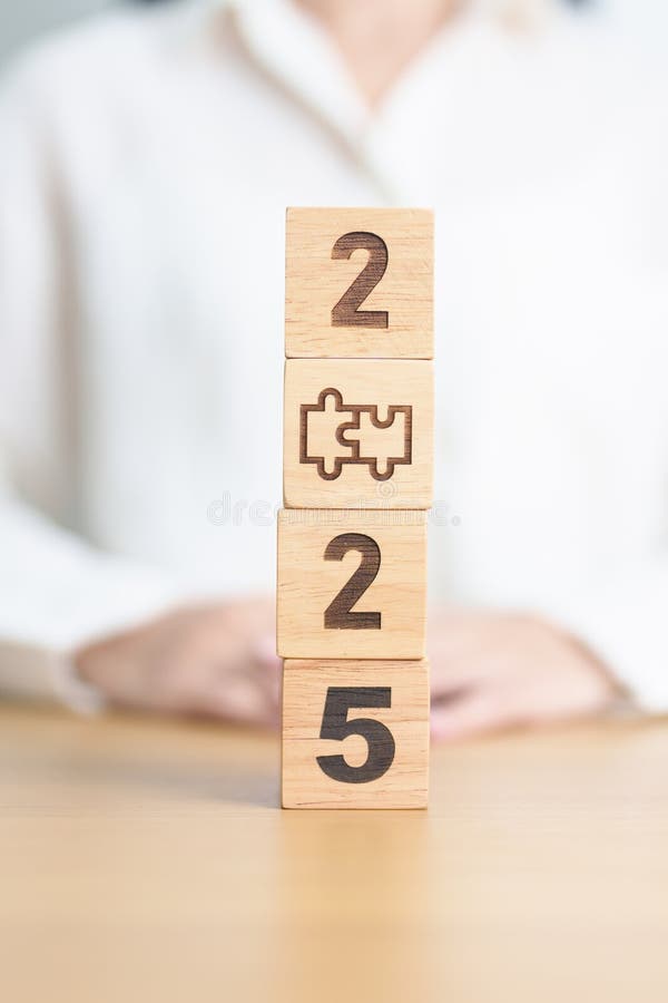 2025 Block with Jigsaw Puzzle Icon. Business Process, Team, Teamwork ...