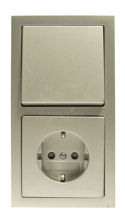 Block Key Switch and Power Outlet. Stock Image - Image of gray, white ...